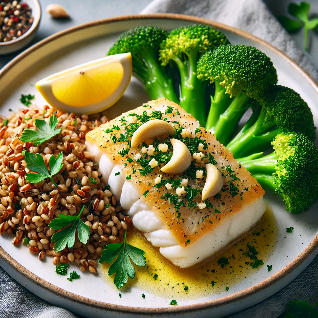 Baked Cod with Broccoli and Farro - MealMaps